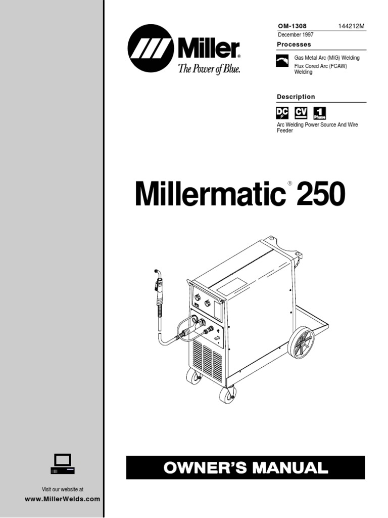 Miller Manual | PDF | Welding | Construction