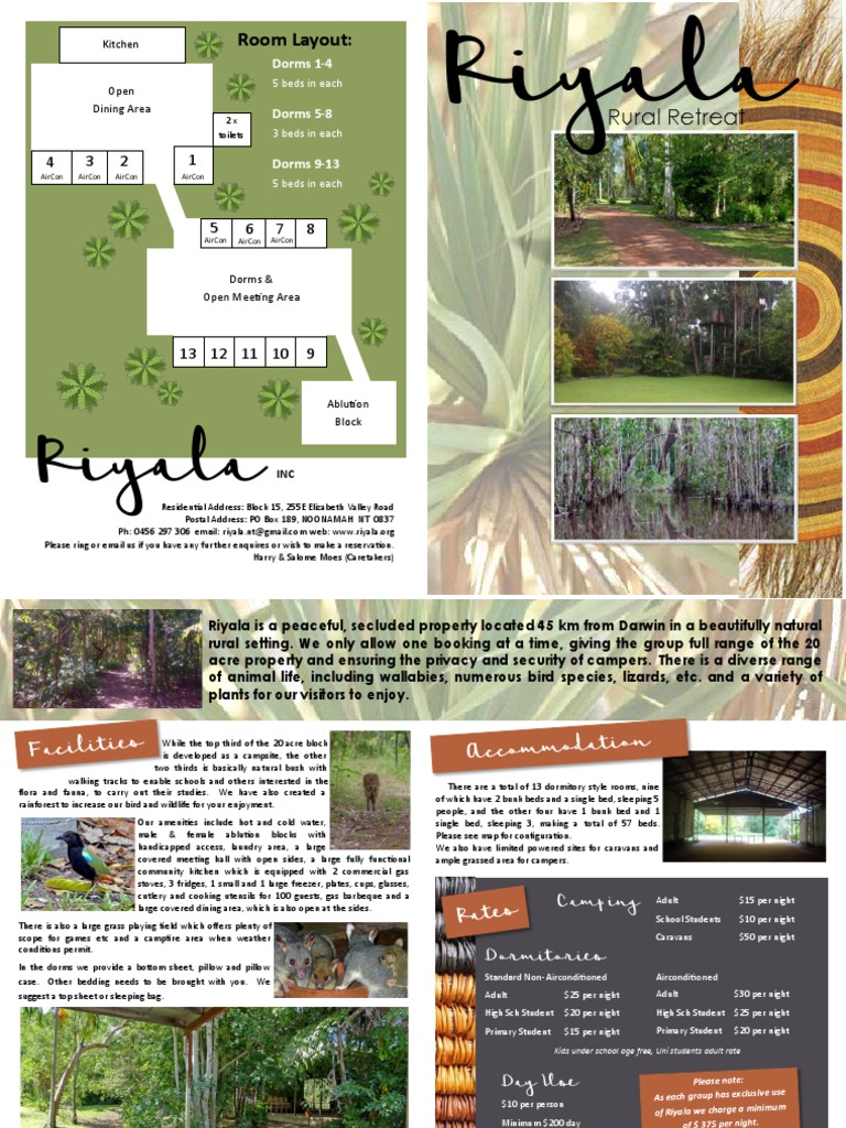 Riyala Brochure 2018 | PDF | Dormitory | Camping