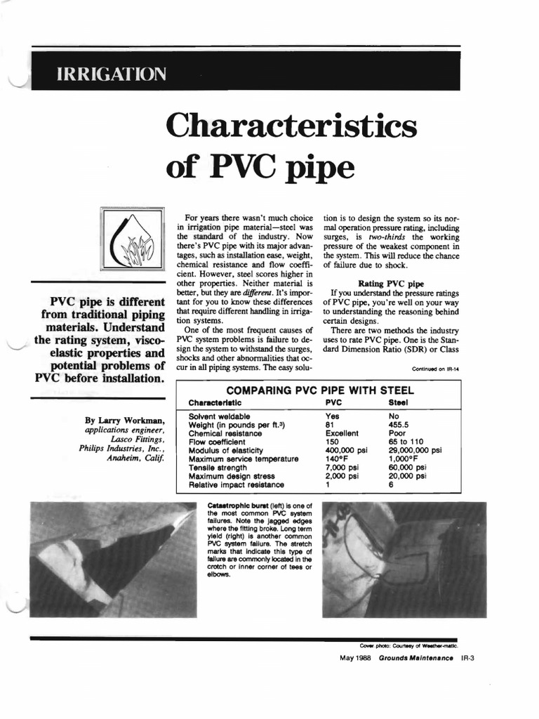 Understand PVC Pipe Ratings and Properties to Prevent Irrigation System ...