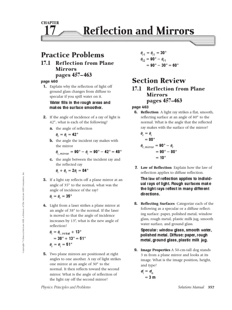 CH 17 Answers PDF | PDF | Mirror | Electromagnetic Radiation