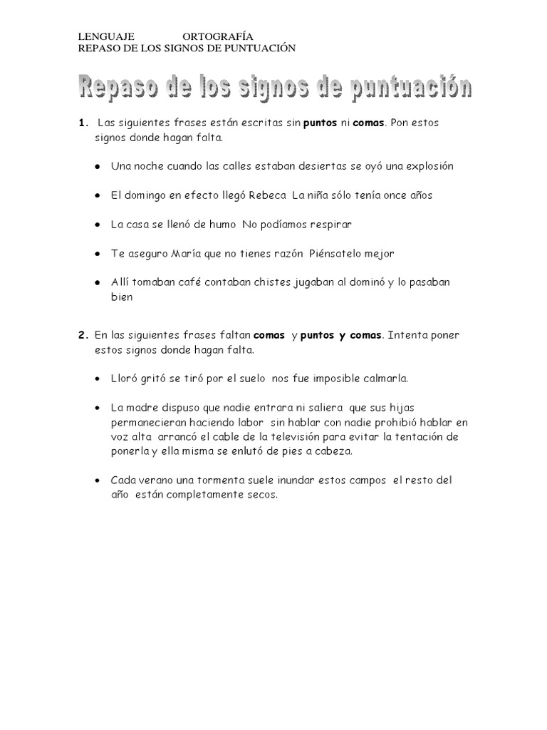 Signos de Puntuación | PDF | Coma | Comillas
