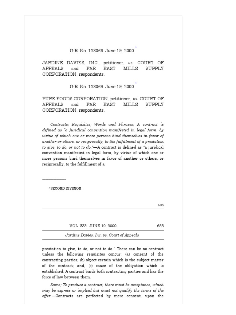 Jardine Davies V CA | PDF | Offer And Acceptance | Justice