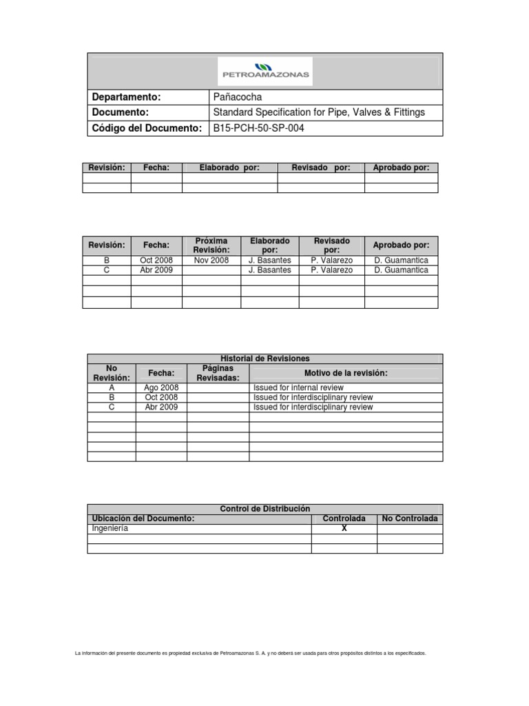 B15 PCH 50 SP 004 C | PDF | Pipe (Fluid Conveyance) | Valve