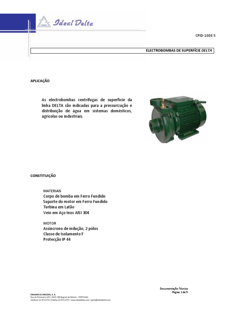 Ficha Tecnica - Bomba Delta | PDF | Natureza