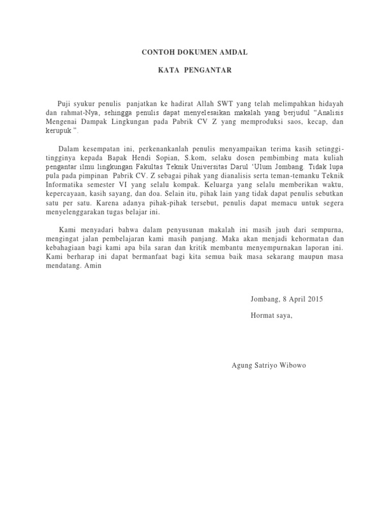 Contoh Dokumen Amdal | PDF