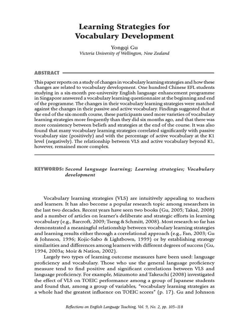 Learning Strategies | PDF | Vocabulary | Second Language