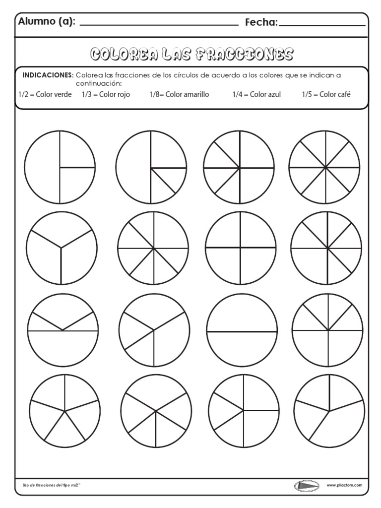 Colorear Fracciones | PDF