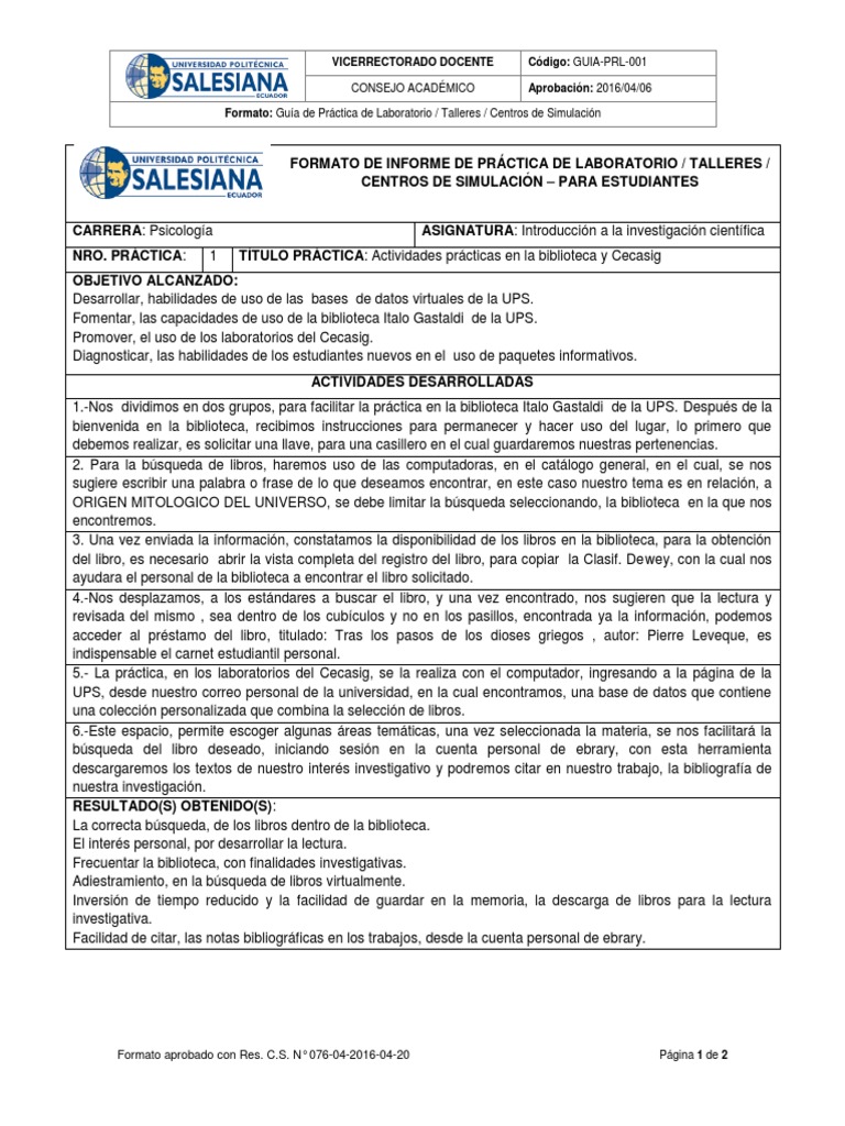 Word-Formato Del Informe de Practicas