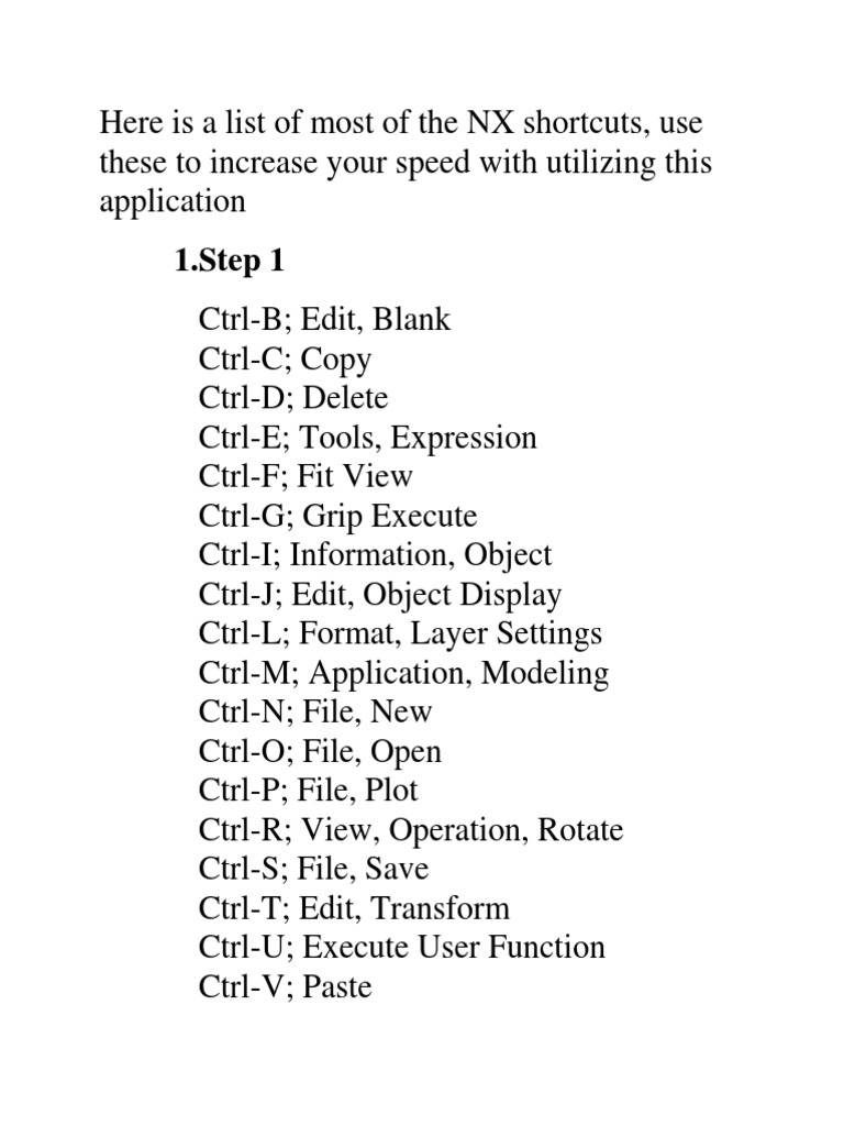 NX 9 Shortcuts | Keyboard Shortcut | Computer Architecture | Free 30-day Trial | Scribd