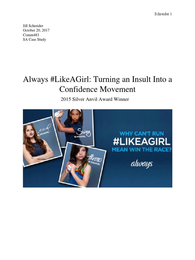 Always #LikeAGirl Campaign Analysis | PDF | Hashtag | Social Media