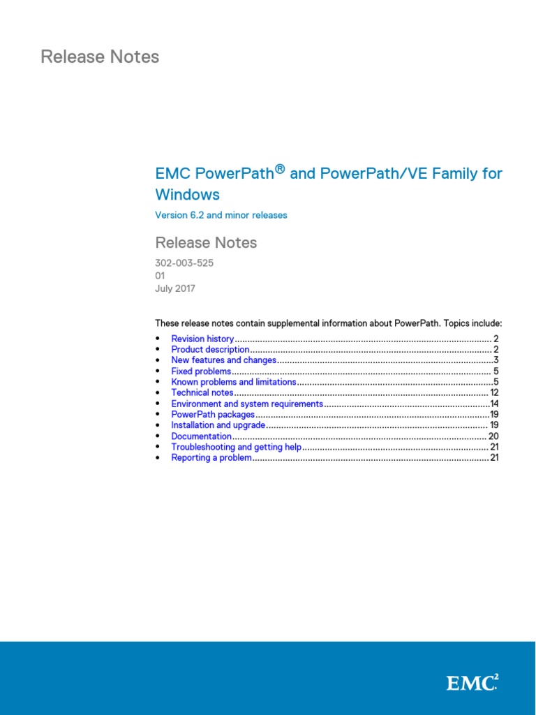 PowerPath Family For Windows 6.2 and Minor Releases Release Notes | PDF ...