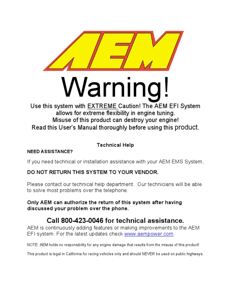 Aem Efi Basics v1.3 | PDF | Internal Combustion Engine | Ignition System