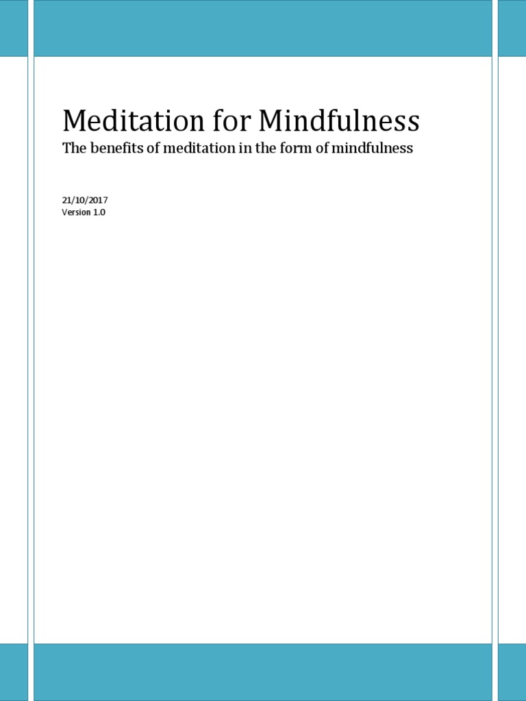 Meditation For Mindfulness | PDF | Meditation | Mindfulness