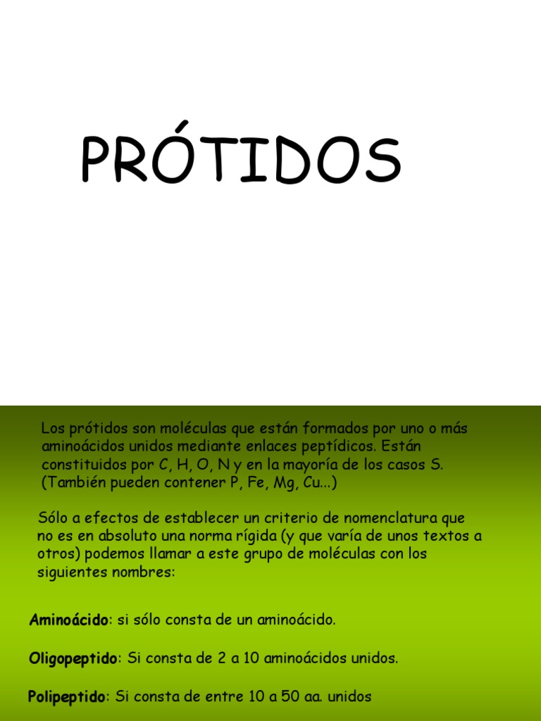Prótidos | PDF | Desnaturalización (bioquímica) | Proteínas