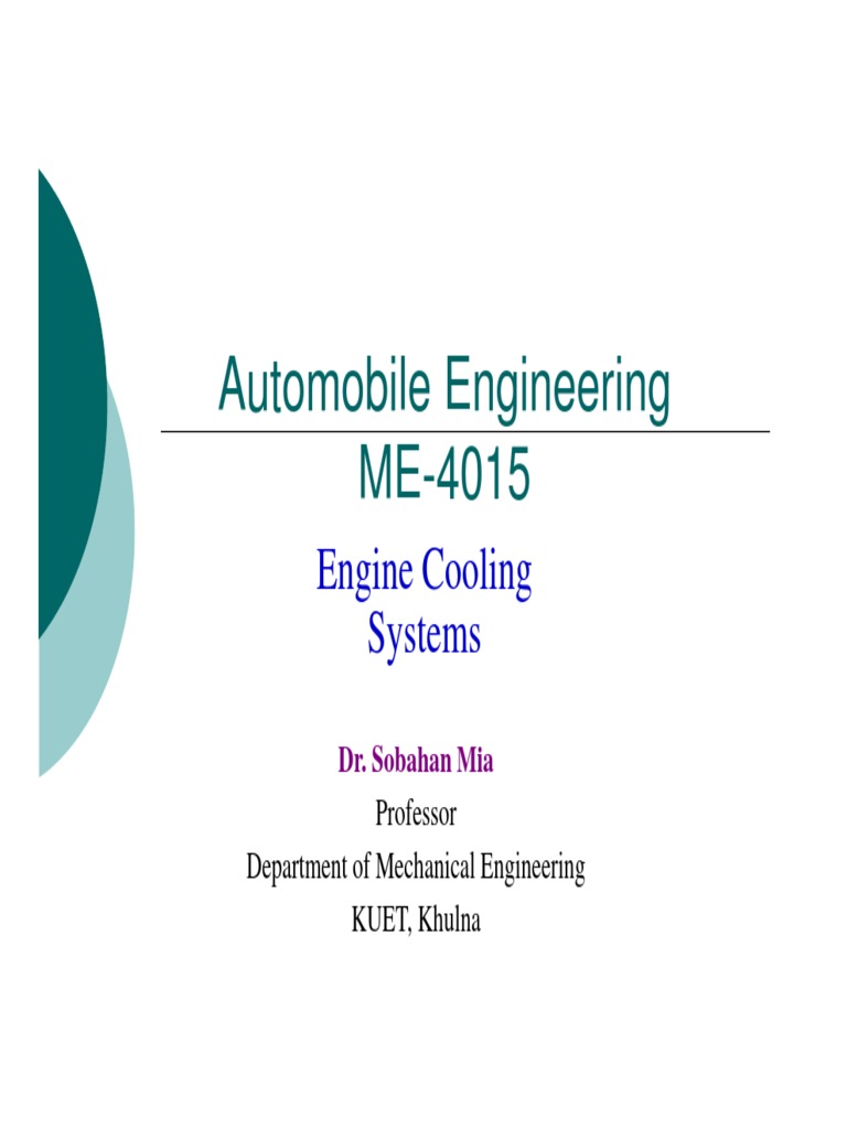 Automobile Engineering - Engine Cooling Systems | PDF | Coolant | Air ...