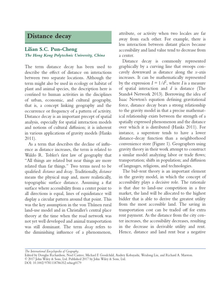 Pun Cheng Distance Decay 2016 | PDF | Distance | Gravity