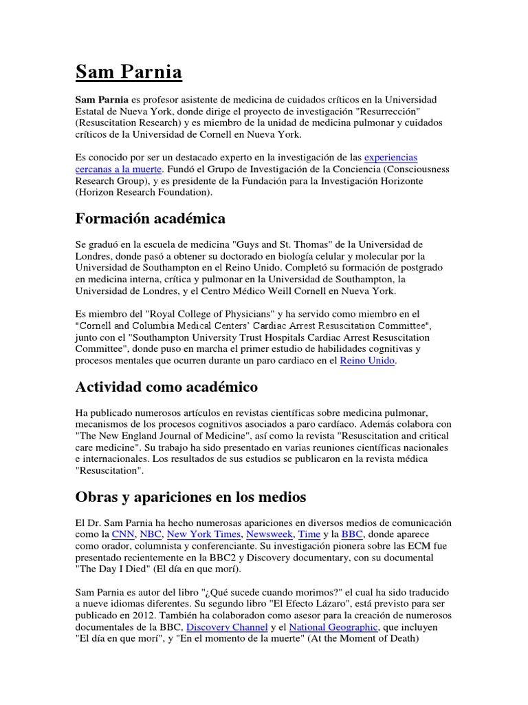 Sam Parnia | PDF | Science | Ciencia filosófica