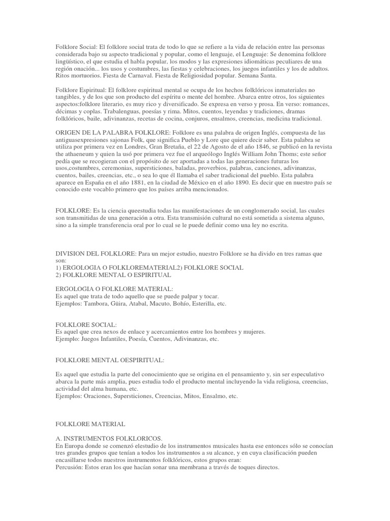 Folklore Social | PDF | Folklore | Instrumentos musicales