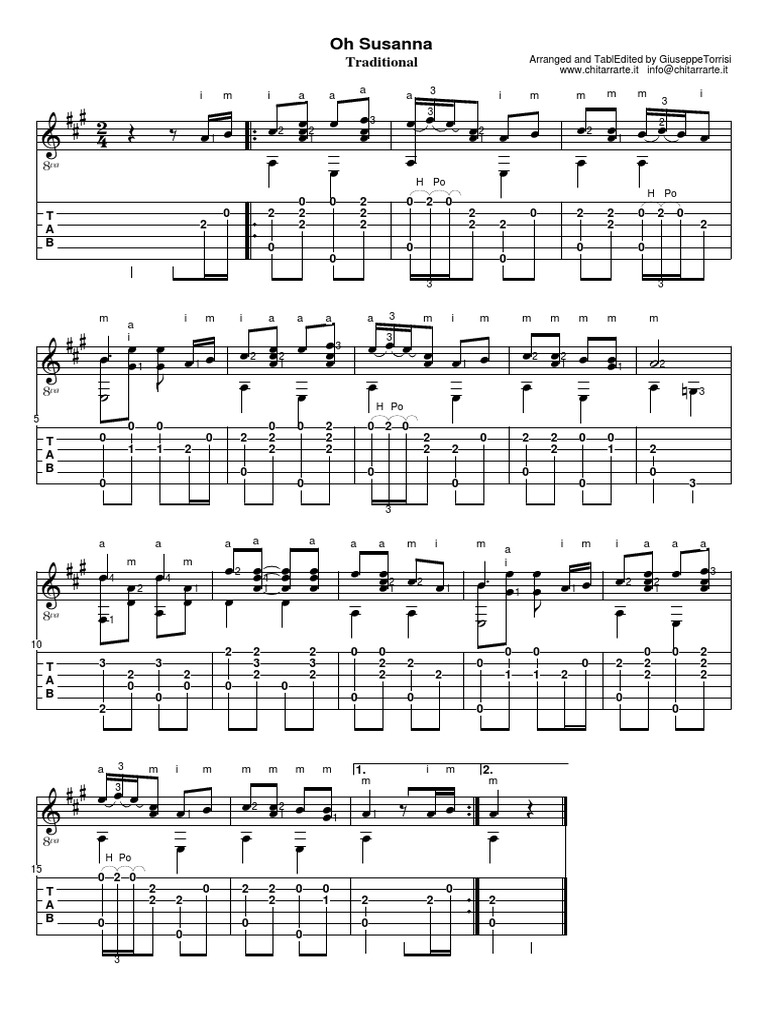 "Oh Susanna Guitar Tab PDF" | PDF