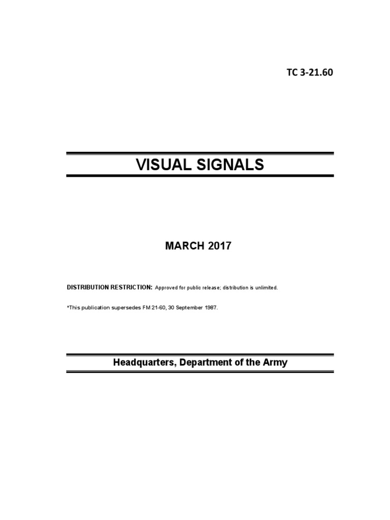 US Army Manual - TC-3-21.60 Visual Signals Manual | Hand | United ...