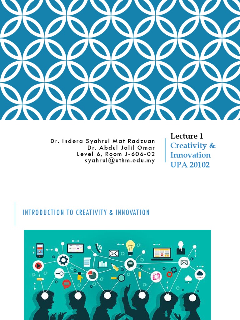 Lecture 1 - Introduction To Creativity and Innovation | PDF | Insight | Creativity