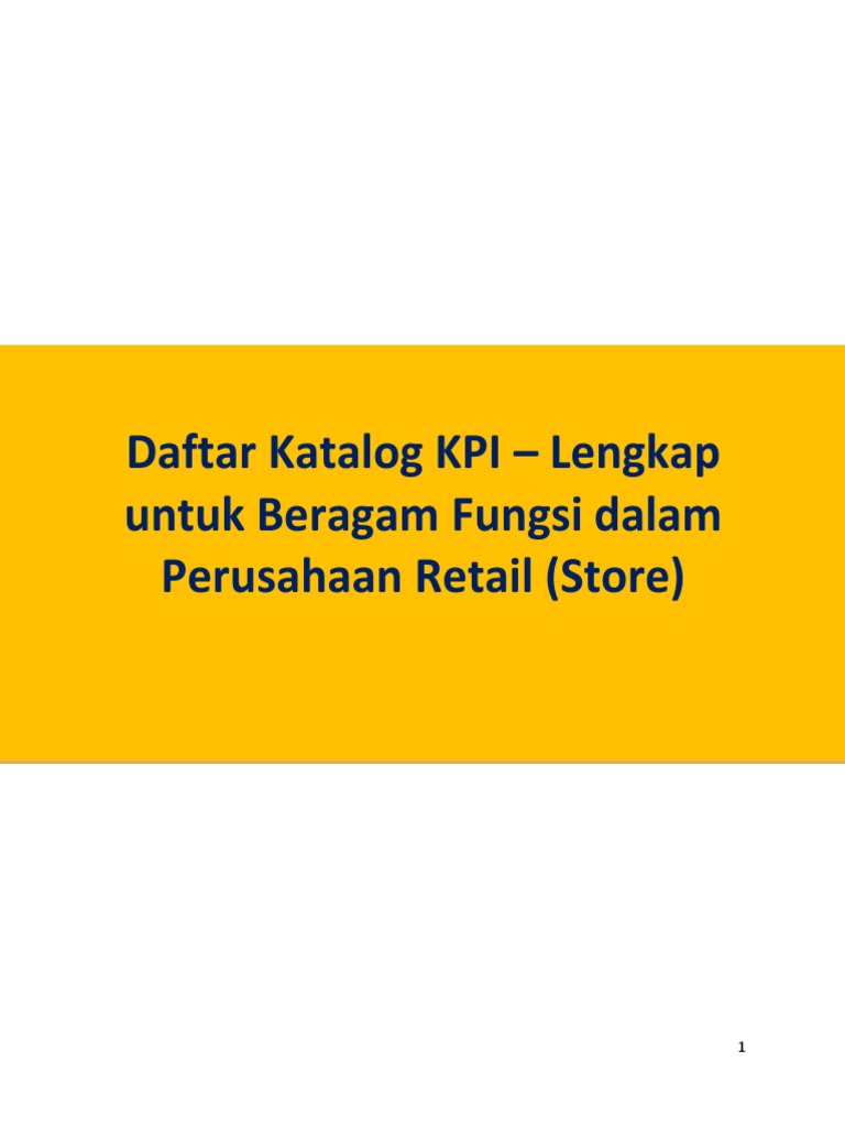 Katalog KPI untuk Manajemen Retail | PDF