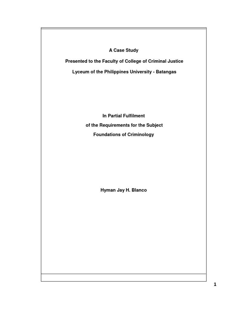 Finals Case Study | PDF | Crime & Violence | Crime Thriller