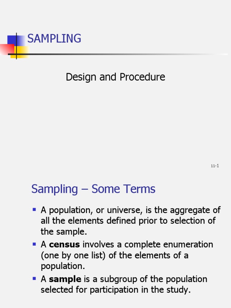 Sampling: Design and Procedure | PDF | Sampling (Statistics) | Stratified Sampling