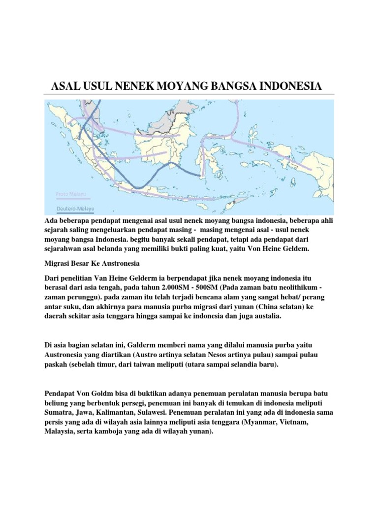 Asal Usul Nenek Moyang Bangsa Indonesia | PDF | Ilmu Sosial | Sejarah