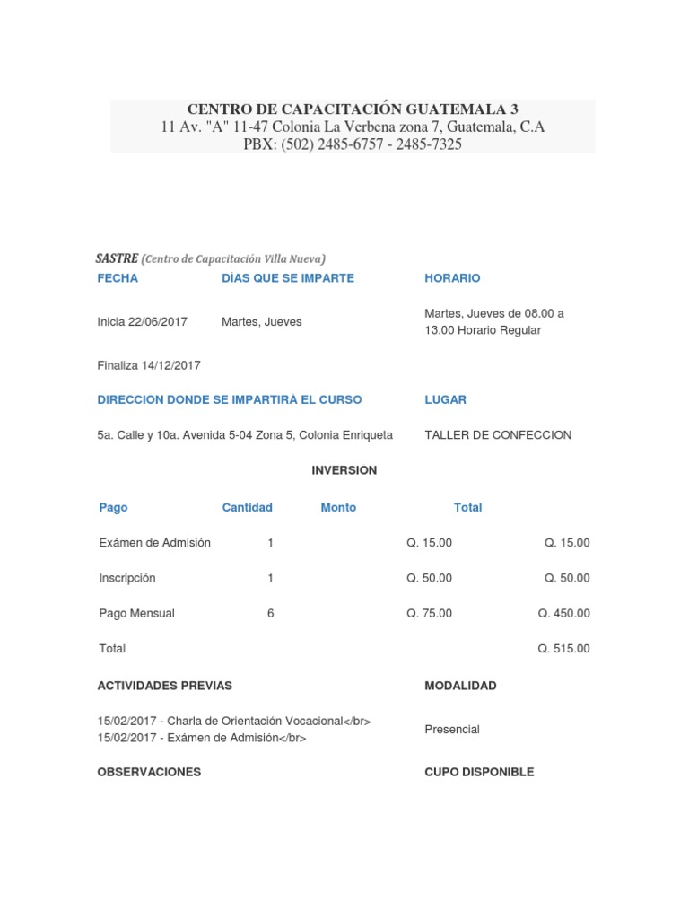 Centro de Capacitación Guatemala 3 | PDF | Traje (ropa) | Science