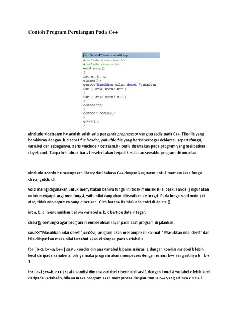 Contoh Program Perulangan Pada C | PDF | Komputer