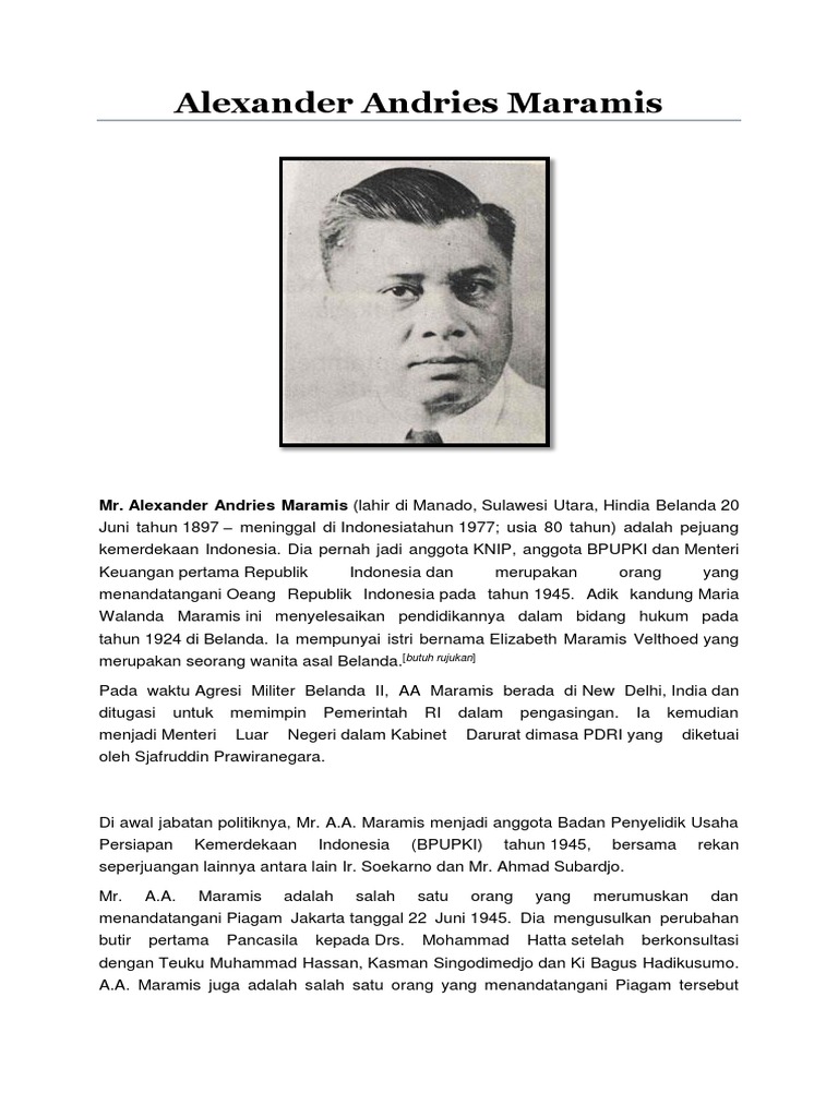 A.A. Maramis | PDF