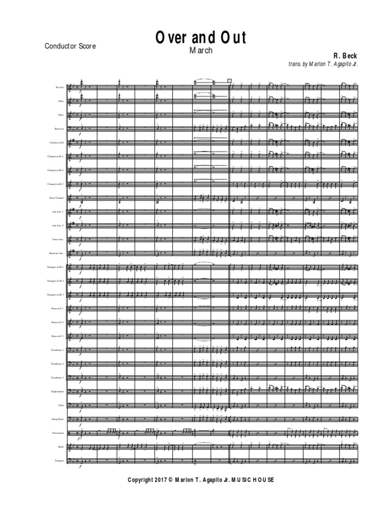 Finale 2009 - (Over and Out March - R. Beck | PDF | Saxophone | Music ...