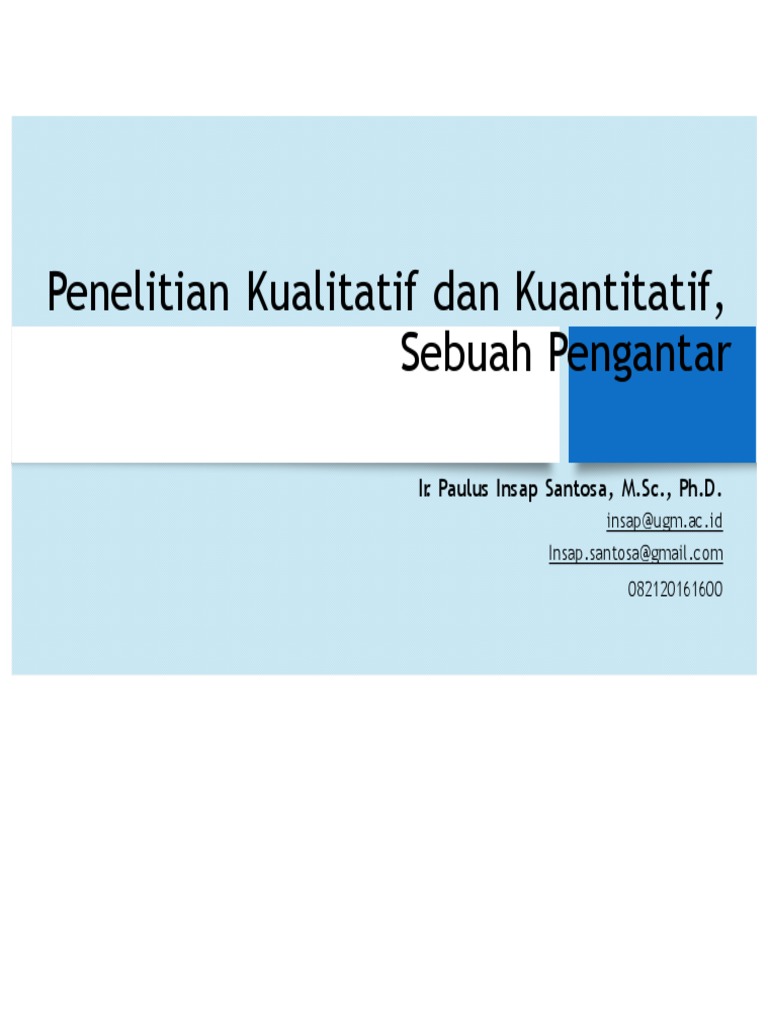 Metopen Kuantitatif Kualitatif | PDF