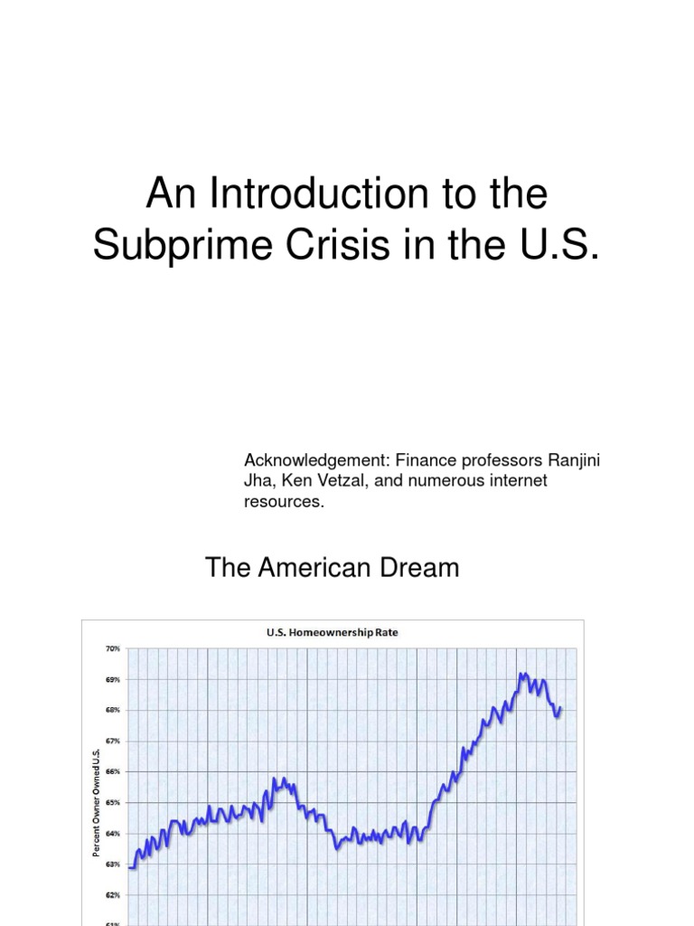 An Introduction To The Subprime Crisis in The U.S | Download Free PDF ...