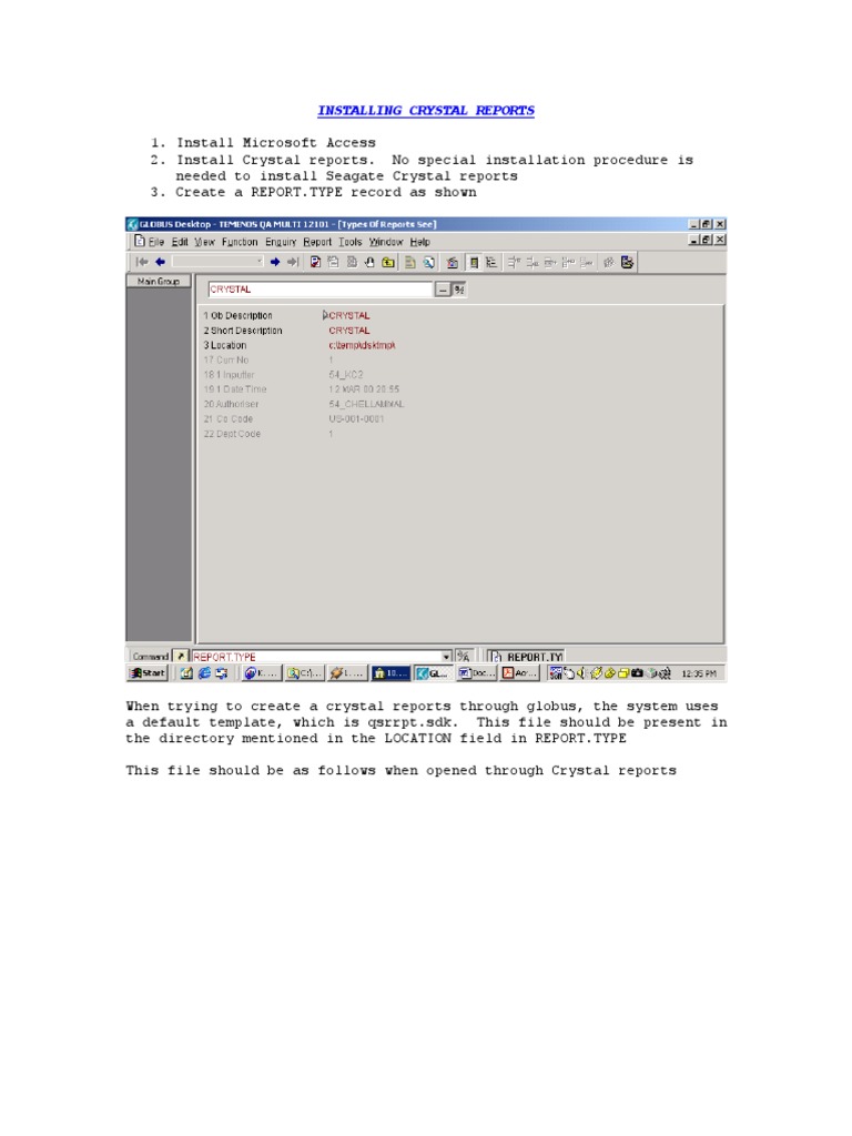 Crystall Reports | PDF | Directory (Computing) | Computing Platforms