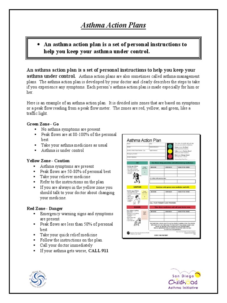 Asthma Action Plan: Manage Your Symptoms | PDF