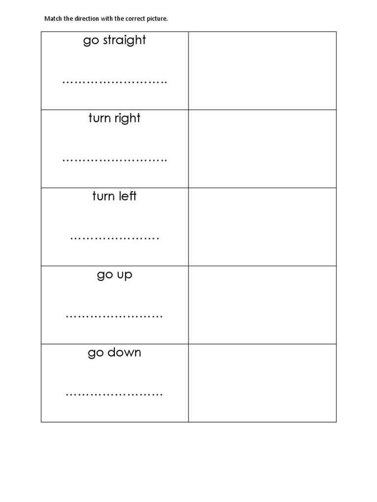 Go Straight .. Turn Right .. Turn Left . Go Up Go Down | PDF | Games ...