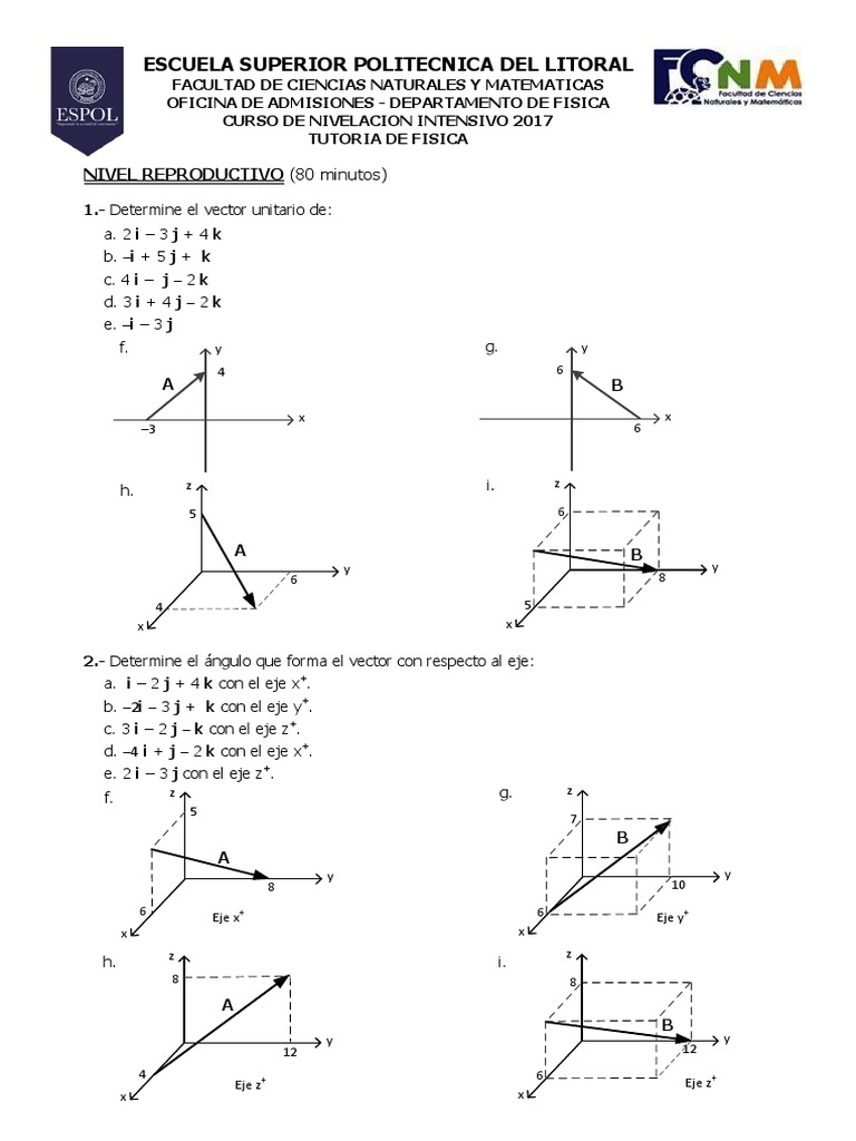 Ejercicios de vectores | Vector Euclidiano | Álgebra lineal