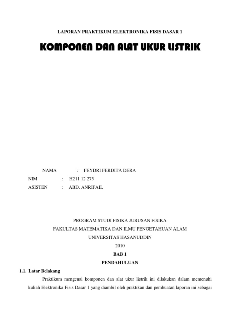 Eldas Laporan Komponen Elektronika | PDF