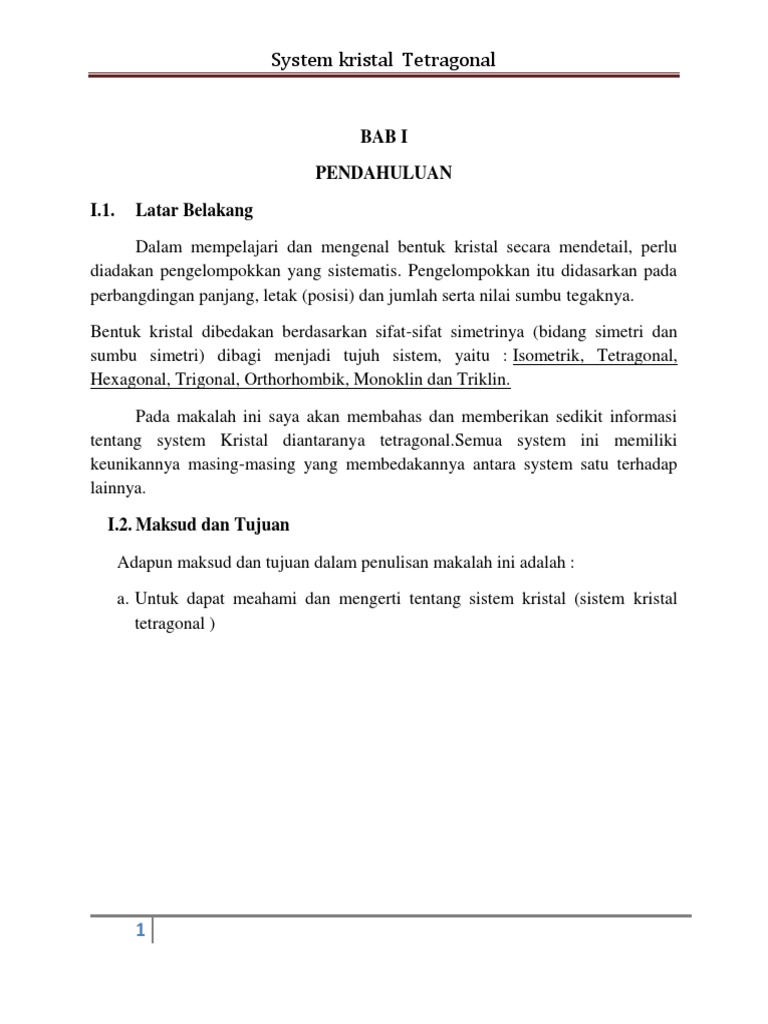 Sistem Kristal Tetragonal 3 | PDF