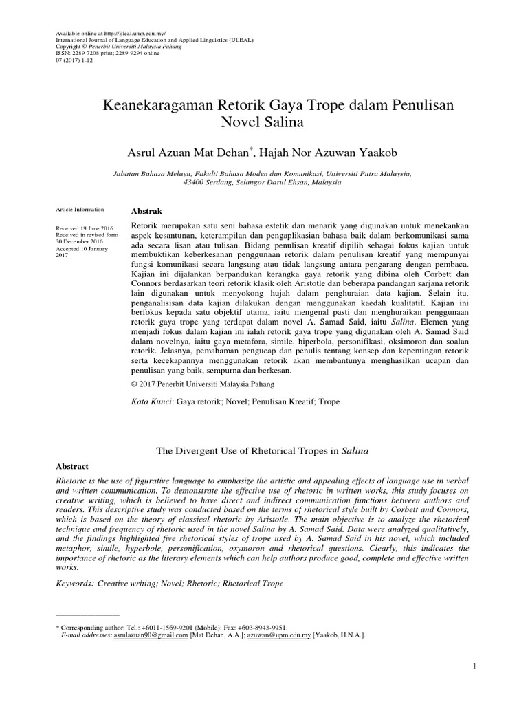 A Samad Said- Gaya Bhs Dlm Novel Salina