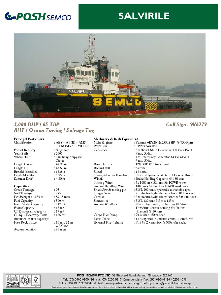 Sal Virile | Download Free PDF | Tonnage | Crane (Machine)