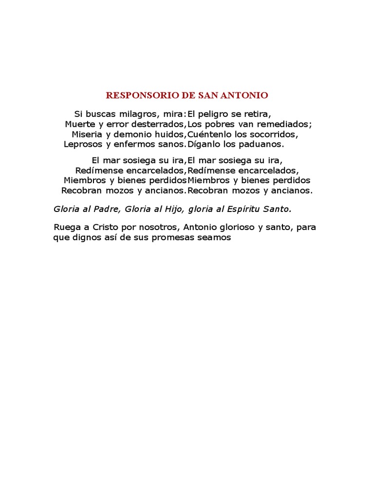Responsorio de San Antonio | PDF