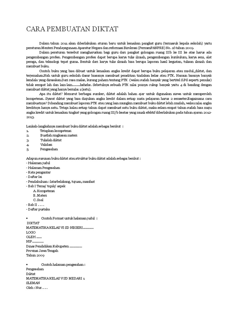 Cara Pembuatan Diktat | PDF
