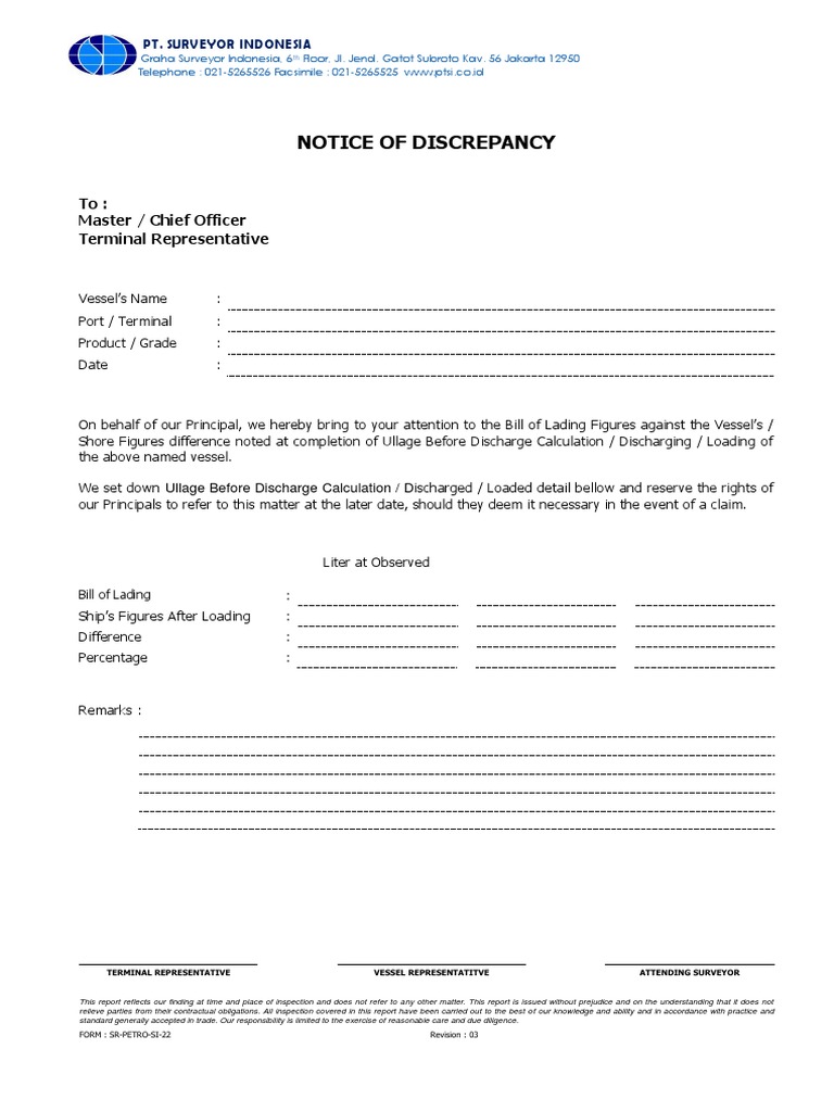 Notice of Discrepancy | PDF