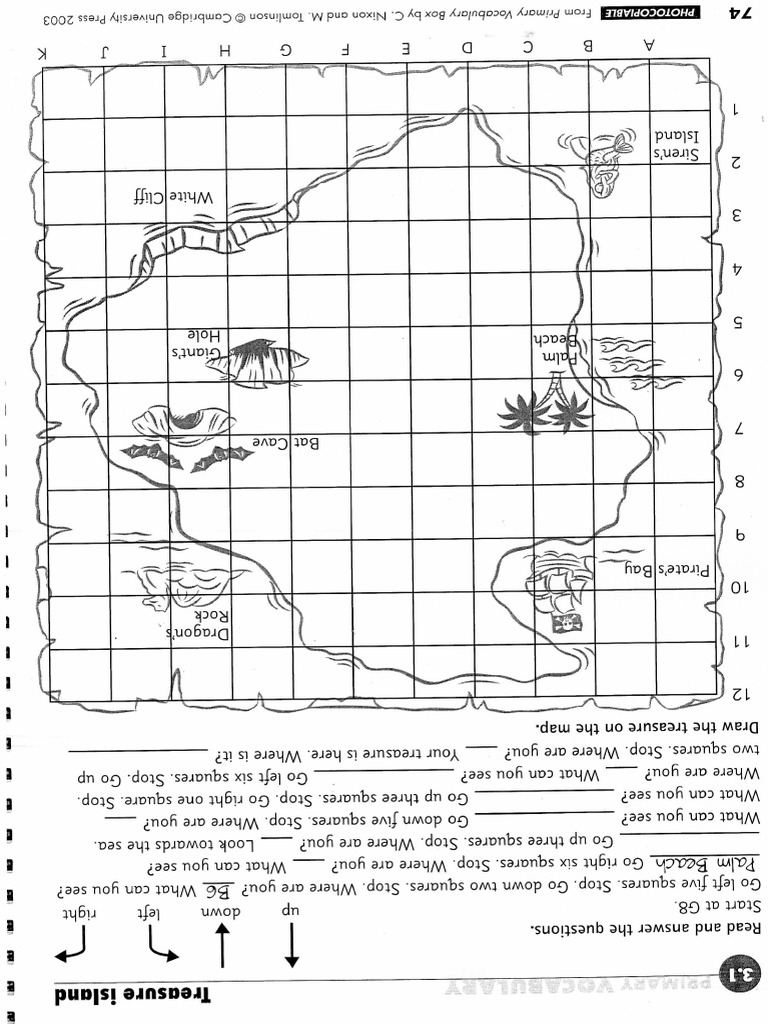 ESL Practising Directions - Treasure Map | PDF