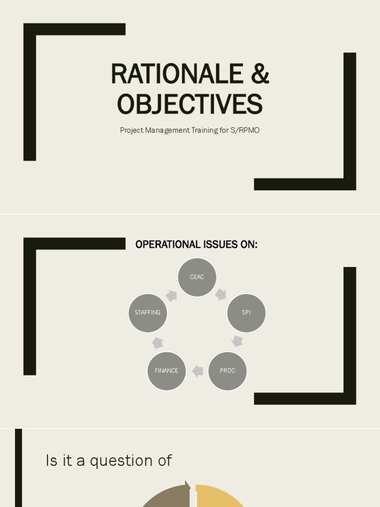 Rationale & Objectives: Project Management Training For S/RPMO | PDF