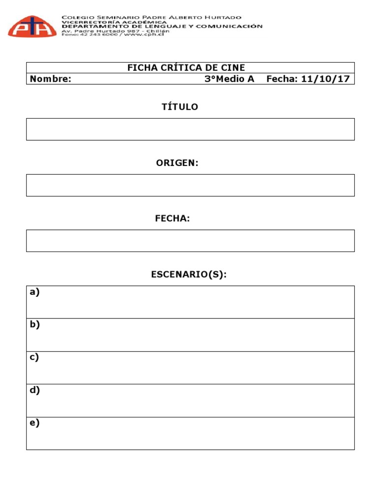 Ficha Crítica de Cine | PDF