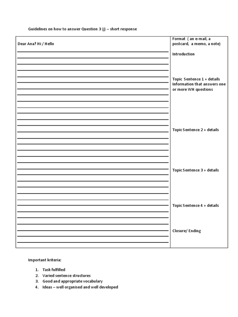 Guidelines On How To Answer English PT3 | PDF | Sentence (Linguistics ...